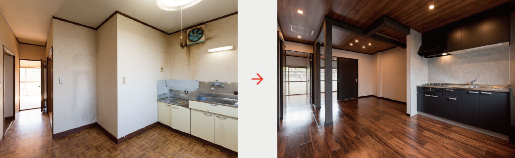 3DKから2LDKに、高級感あふれるフルリノベーション｜リノベーション事例集｜株式会社群馬総合土地販売